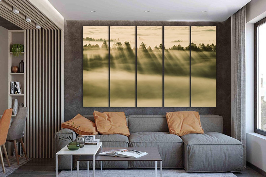 Forest in Fog Print on Canvas Foggy Day Print Forest Art Decor Foggy ...