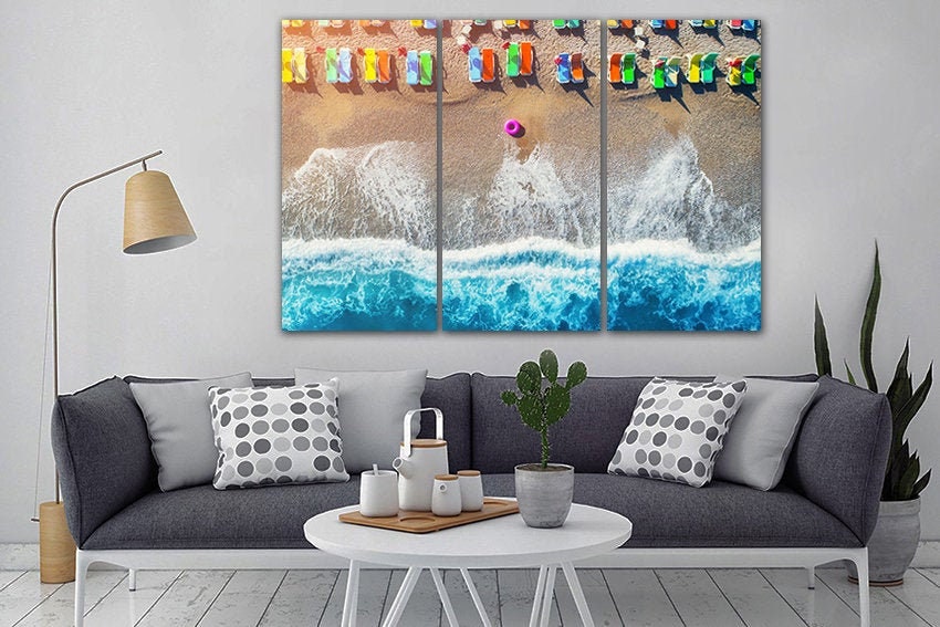 Water canvas Beach art prints Nature decor Ocean wave art | Etsy