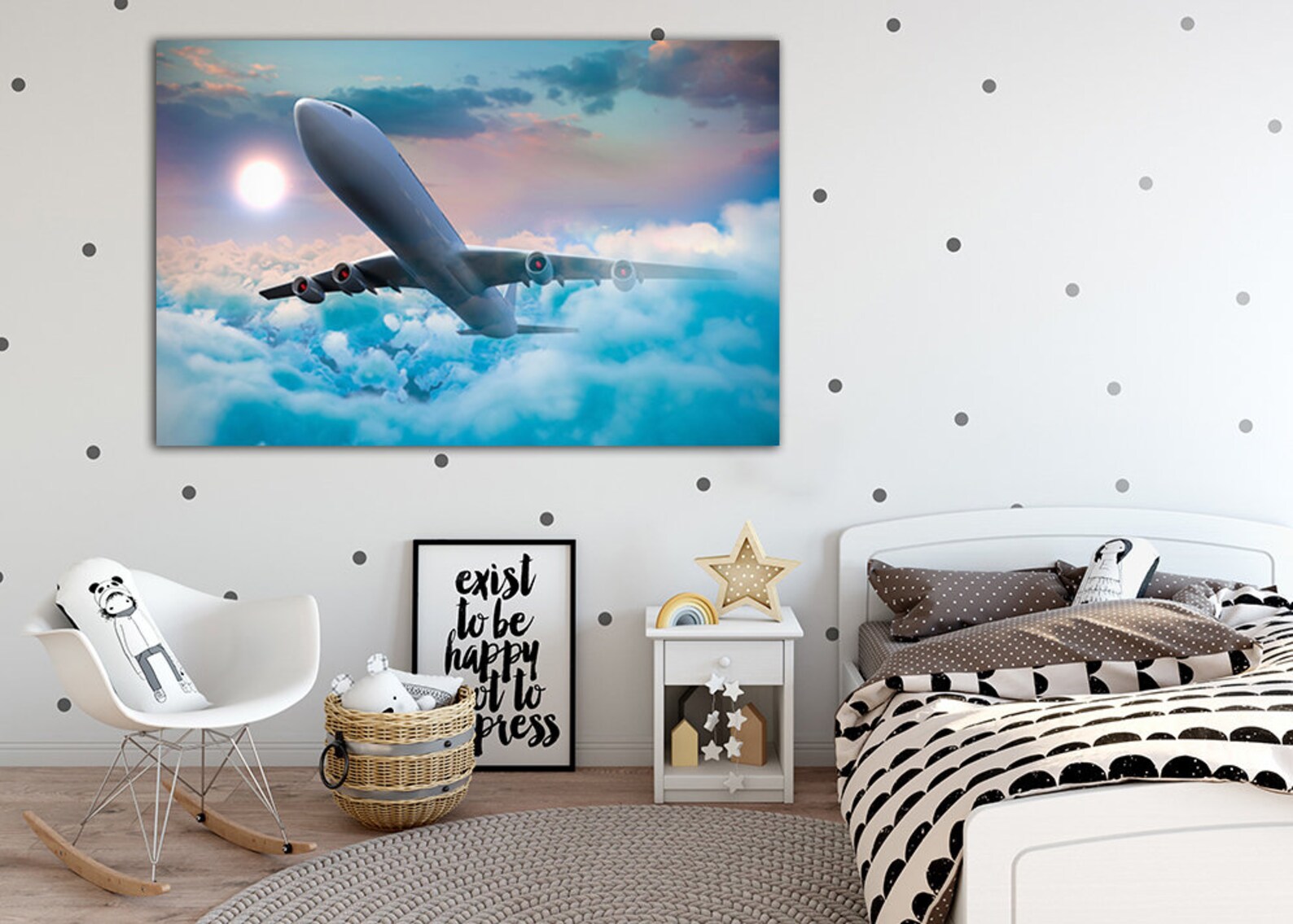 Plane Canvas Airliner Wall Art Aircraft Décor Airplane Art - Etsy