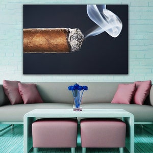 Cigar Canvas Modern Wall Art Cigar Print Bar Wall Décor Smoking Wall ...