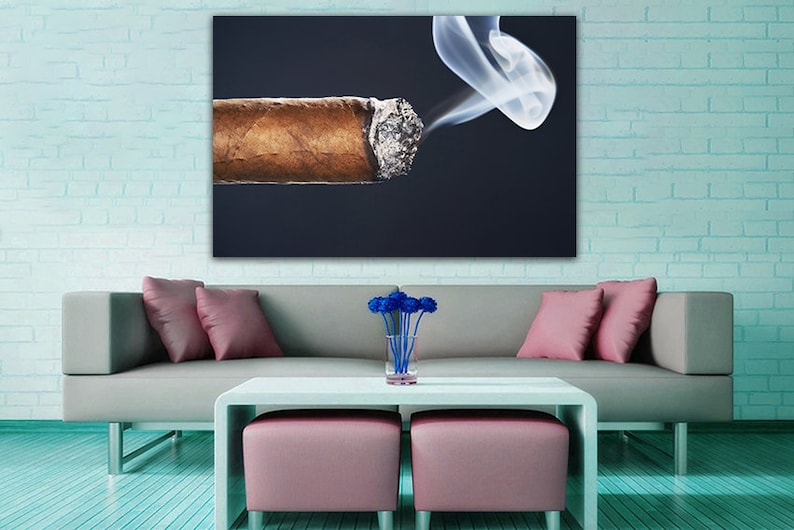 Cigar Canvas Modern Wall Art Cigar Print Bar Wall Décor - Etsy