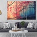 Red Forest Wall Art Canvas Tree Print Landscape Wall Art Foggy - Etsy