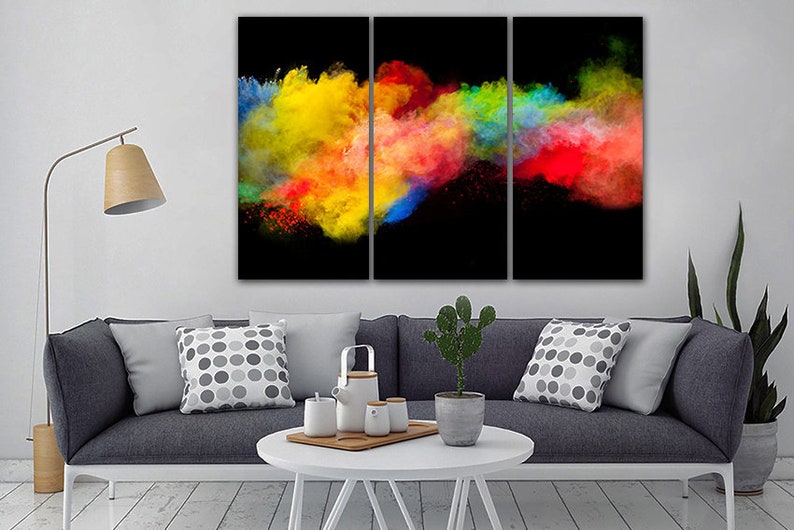 Paint Explosion Art Abstraction Canvas Abstract Painting Rainbow Color ...