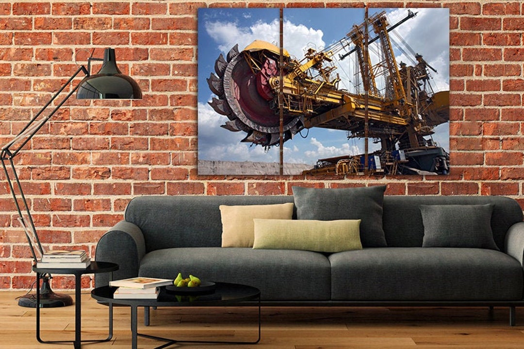 Mining Machine Wall Art Canvas Machine Print Engine Décor Mountain ...