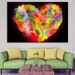 Heart Canvas Paint Explosion Art Abstraction Wall Art Abstract Painting ...