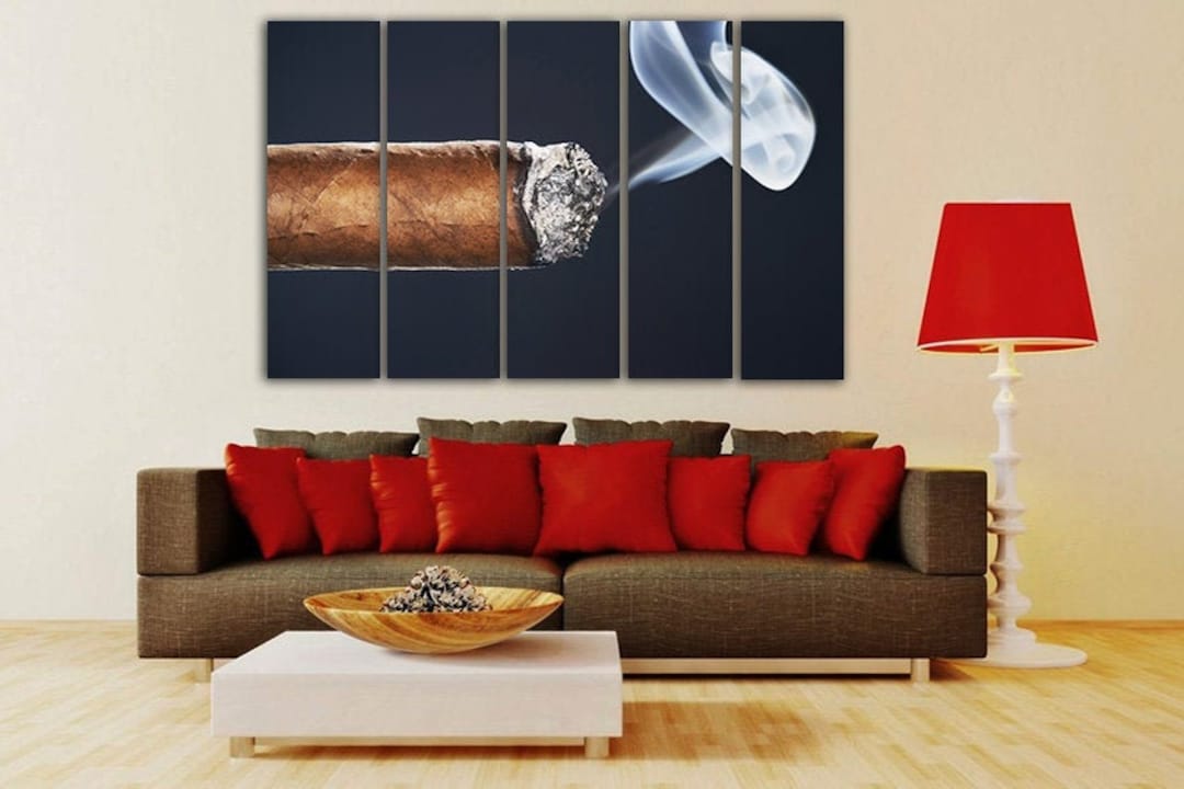Cigar Canvas Modern Wall Art Cigar Print Bar Wall Décor Smoking Wall ...