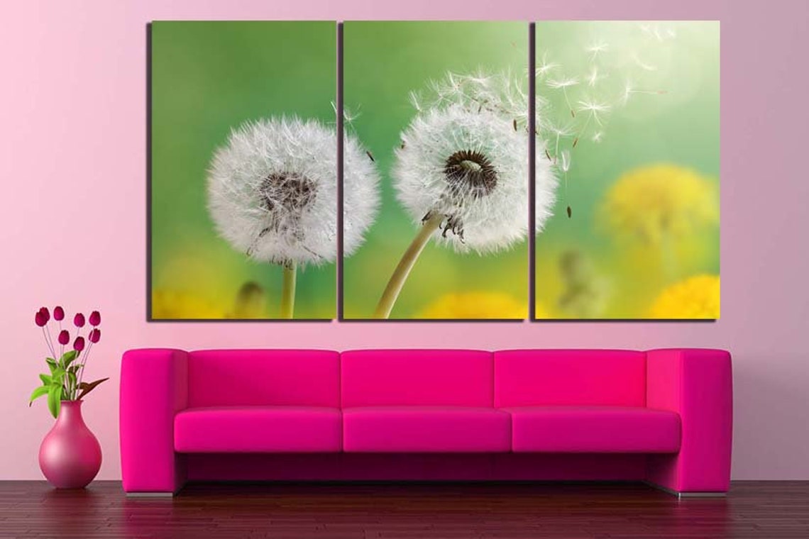 Dandelion Canvas Flower Art Nature Wall Decor Flower Print - Etsy