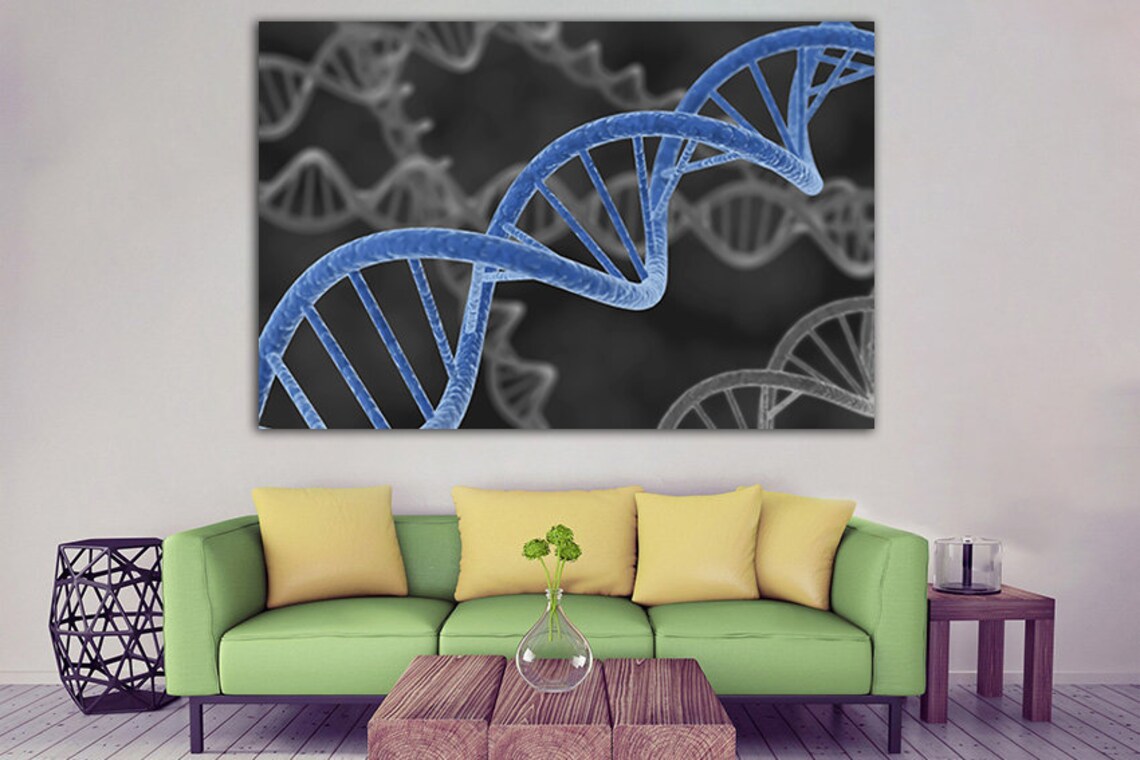 Dna Canvas Modern Print Science Wall Art Medical Anatomy - Etsy