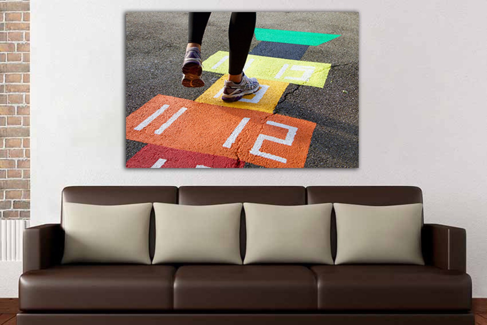 Hopscotch Art Print on Canvas Game Print Hopscotch Wall Print Game Room ...