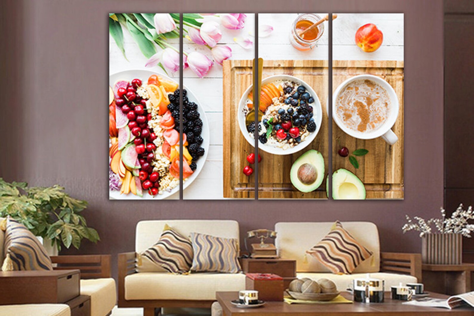 Fruit Canvas Modern Art Natural Foods Nutrition Print Kitchen | Etsy