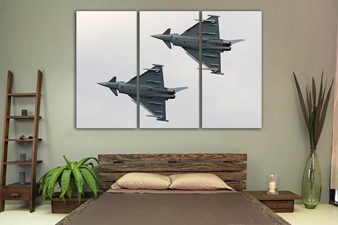 Fighter Jet Art Print on Canvas Aircraft for Office Decor Military ...