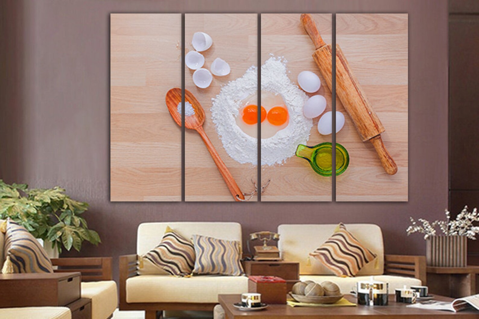 Food Canvas Flour Décor Food Wall Art Egg Décor Cook Gifts Art Pastry ...