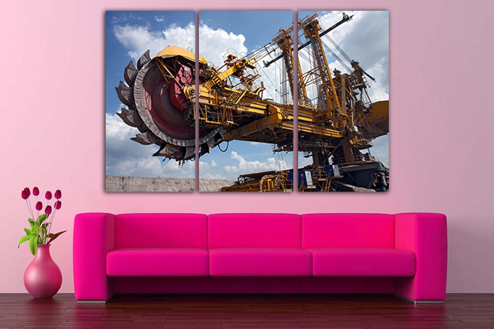 Mining Machine Wall Art Canvas Machine Print Engine Décor Mountain ...