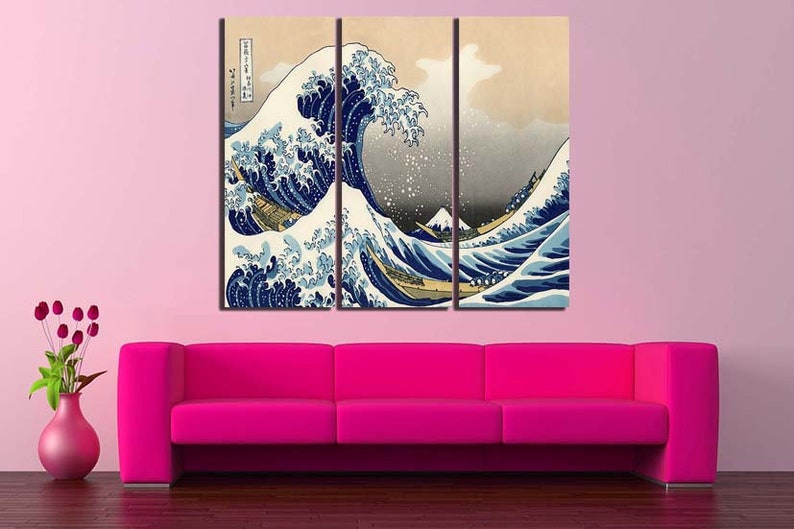 The Great Wave Kanagawa Canvas Decorative Art Japanese Wave | Etsy