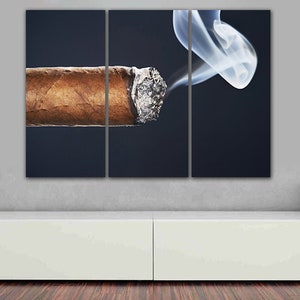Cigar Canvas Modern Wall Art Cigar Print Bar Wall Décor Smoking Wall ...