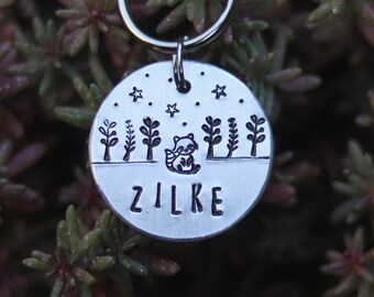 Raccoon Name Tag - Etsy