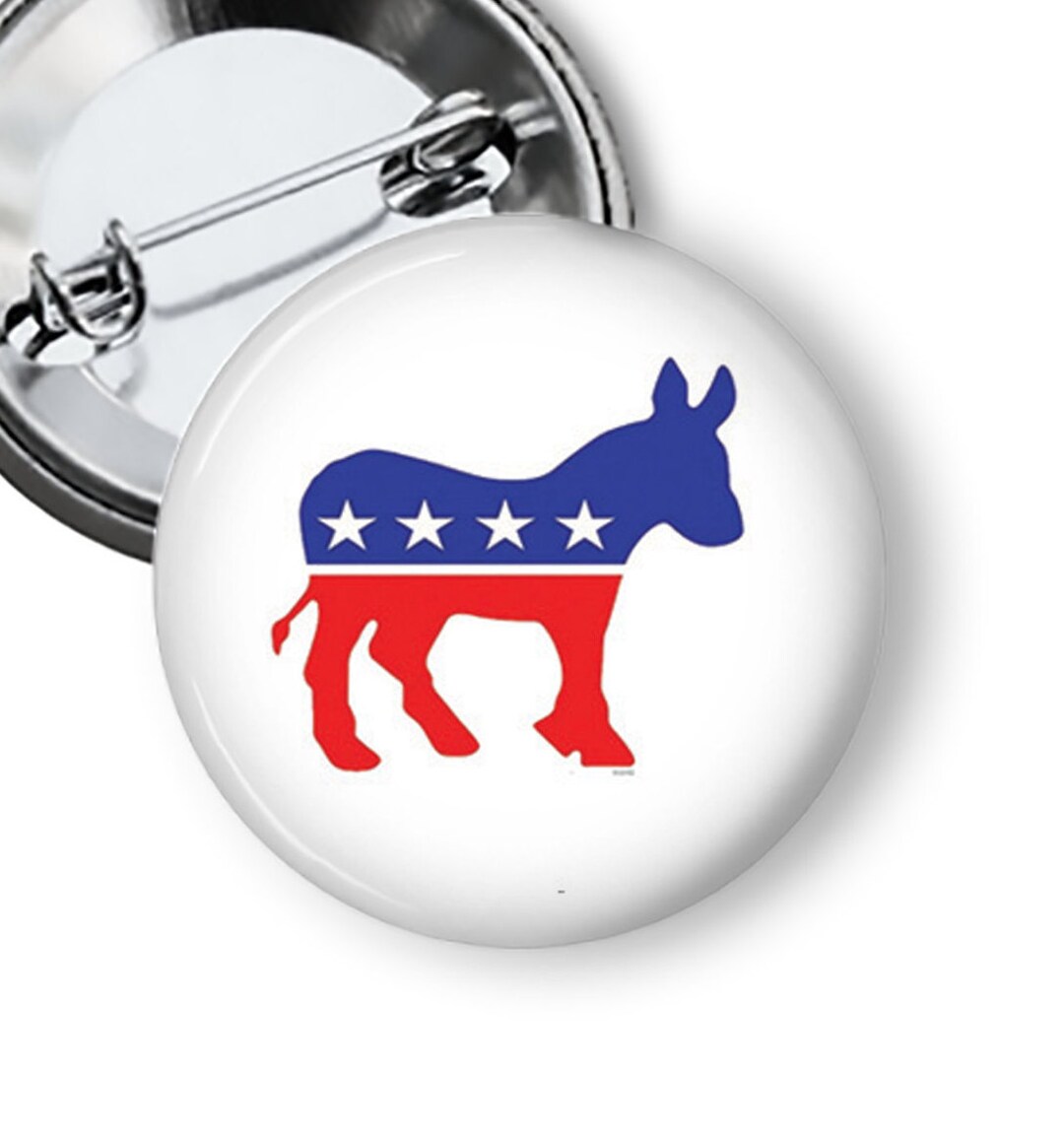 Democratic Donkey Logo Pin, Political Campaign Buttons and Fridge ...