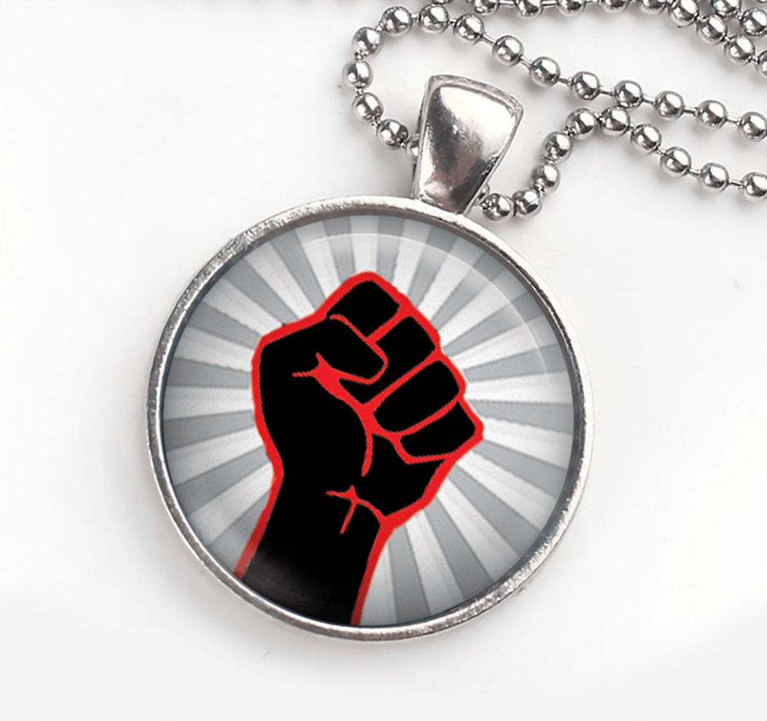 Black Lives Matter Raised Fist Necklace Black Empowerment - Etsy