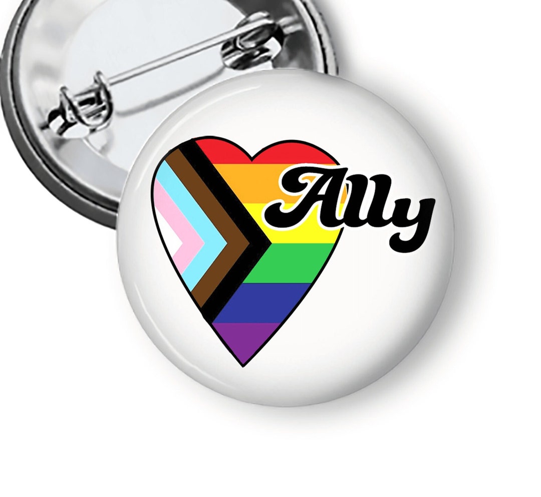LGBTQIA Ally Pins Trans Inclusive Ally Buttons Gay Pride Rainbow Flag ...