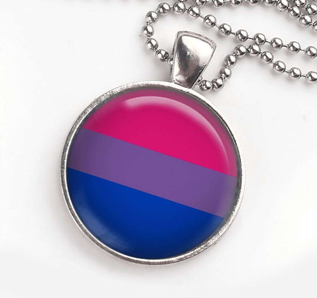 LGBTQ Jewelry and Gay Pride Pendants Bisexual Pride Flag Necklace ...