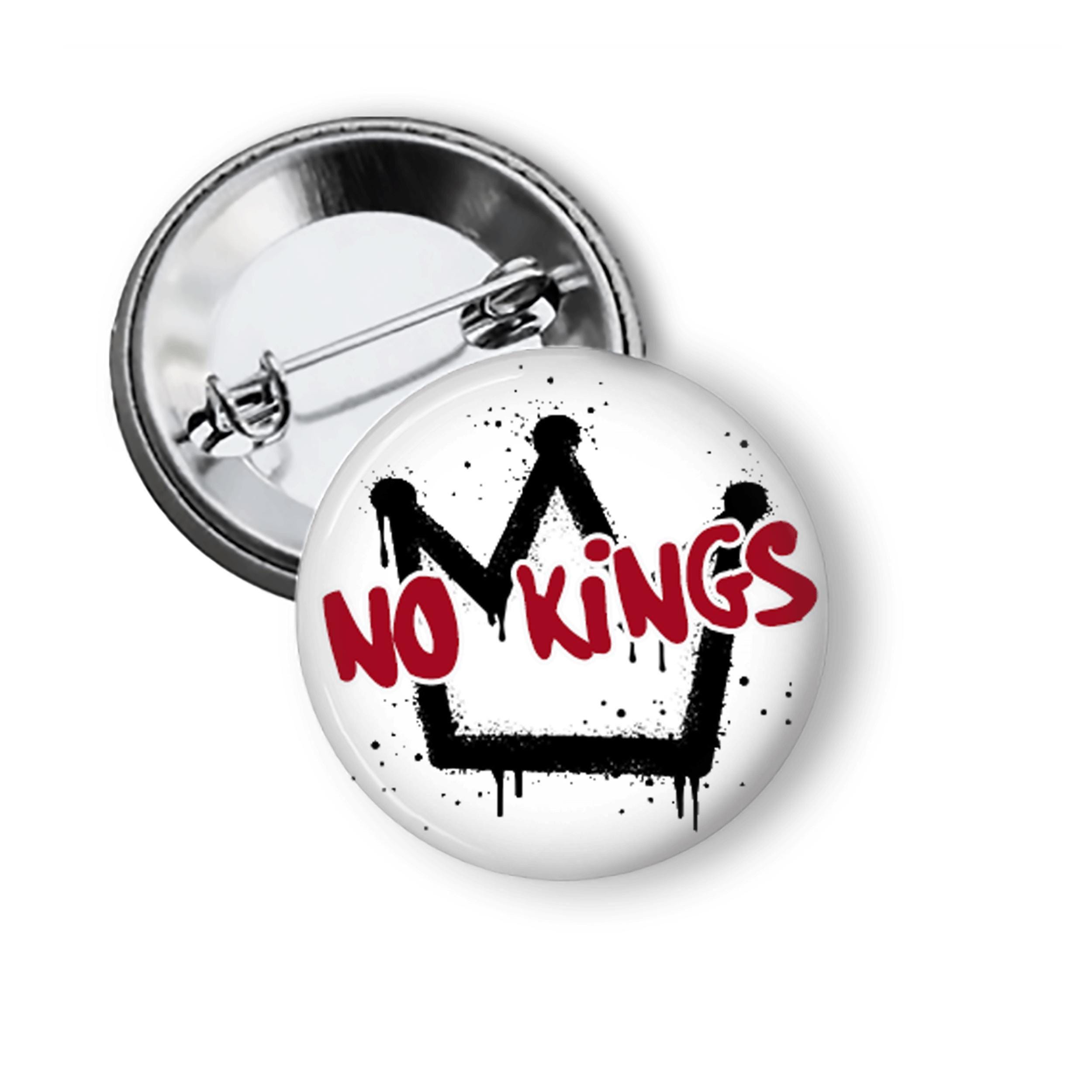 No Kings Protest Buttons: Anti Trump Buttons, Leftist Pins & Fridge ...