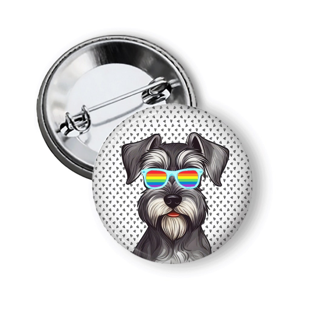 Schnauzer Dog Pin Cute Mini Schnauzer Dog Pin Dogs With Glasses Gift ...