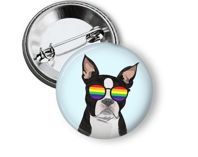Boston Terrier Pin: Lulu Hard Enamel Pin With Gold Features - Etsy