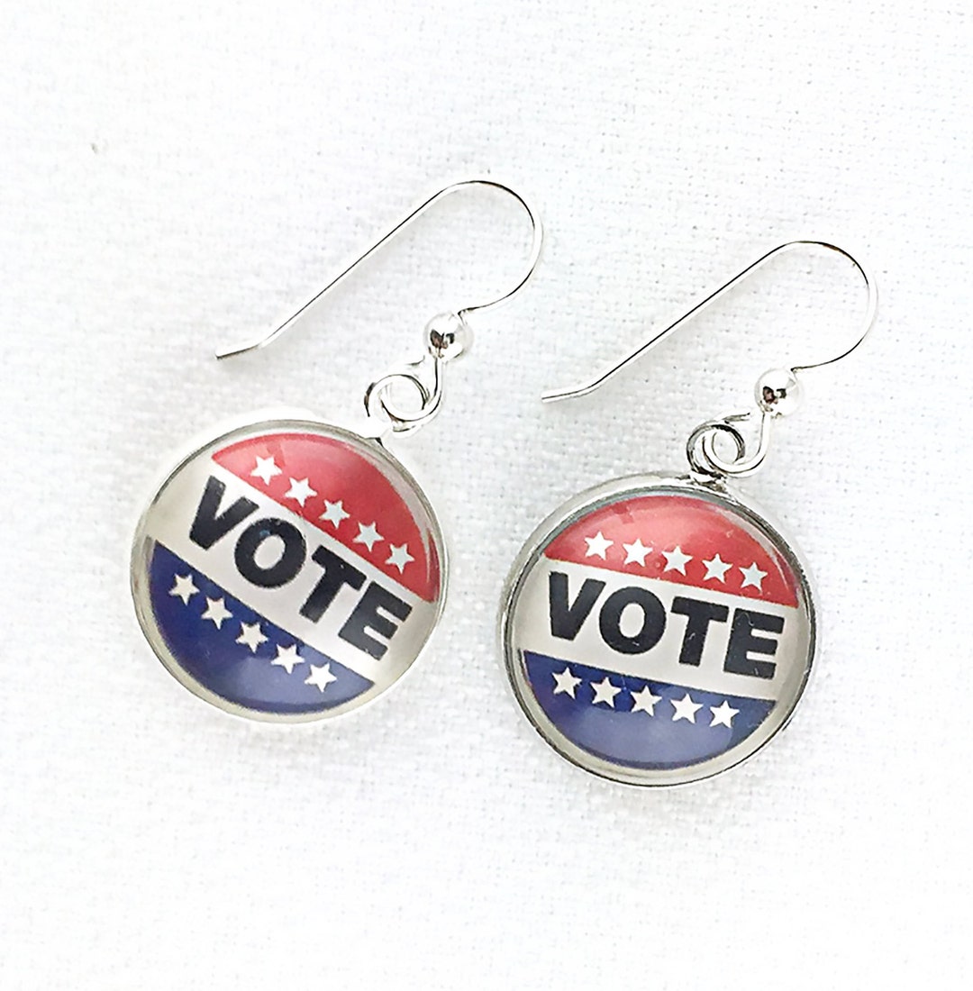 Vote Earrings Support Voting Rights GOTV With Patriotic Dangle Earrings ...