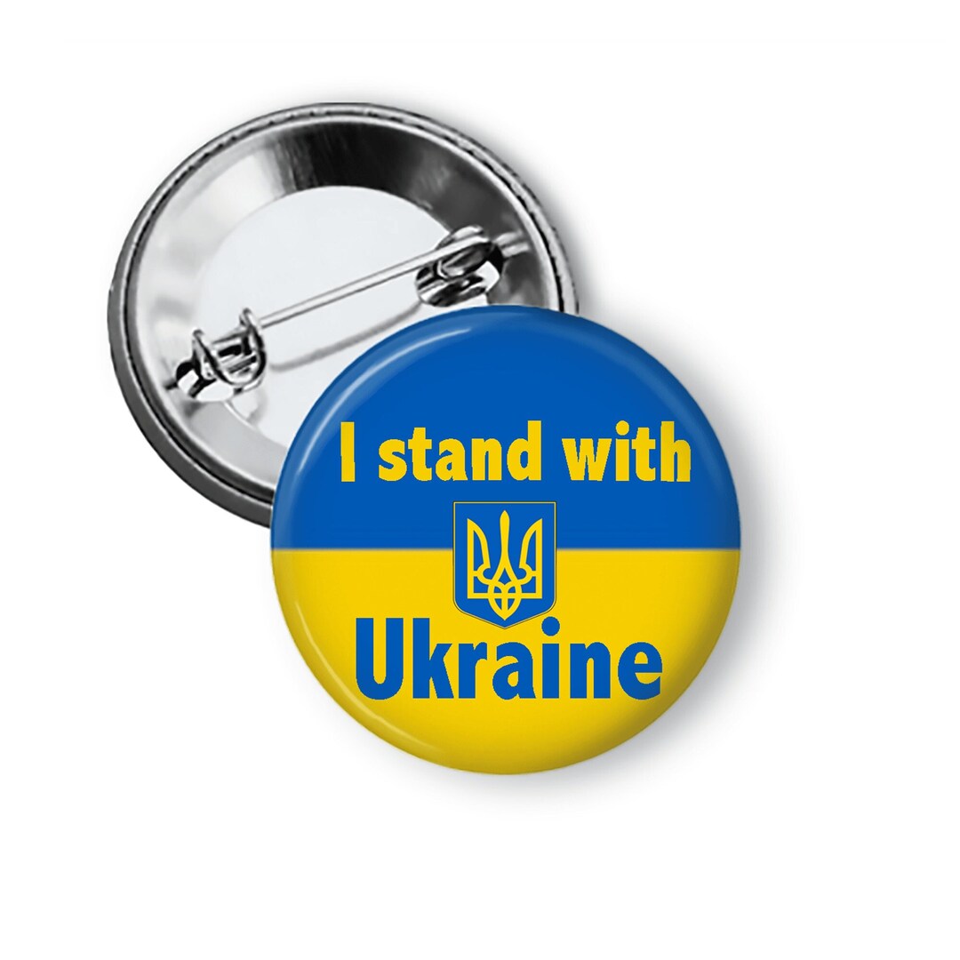 I Stand With Ukraine Support Ukraine Pin Anti Russian No War No ...