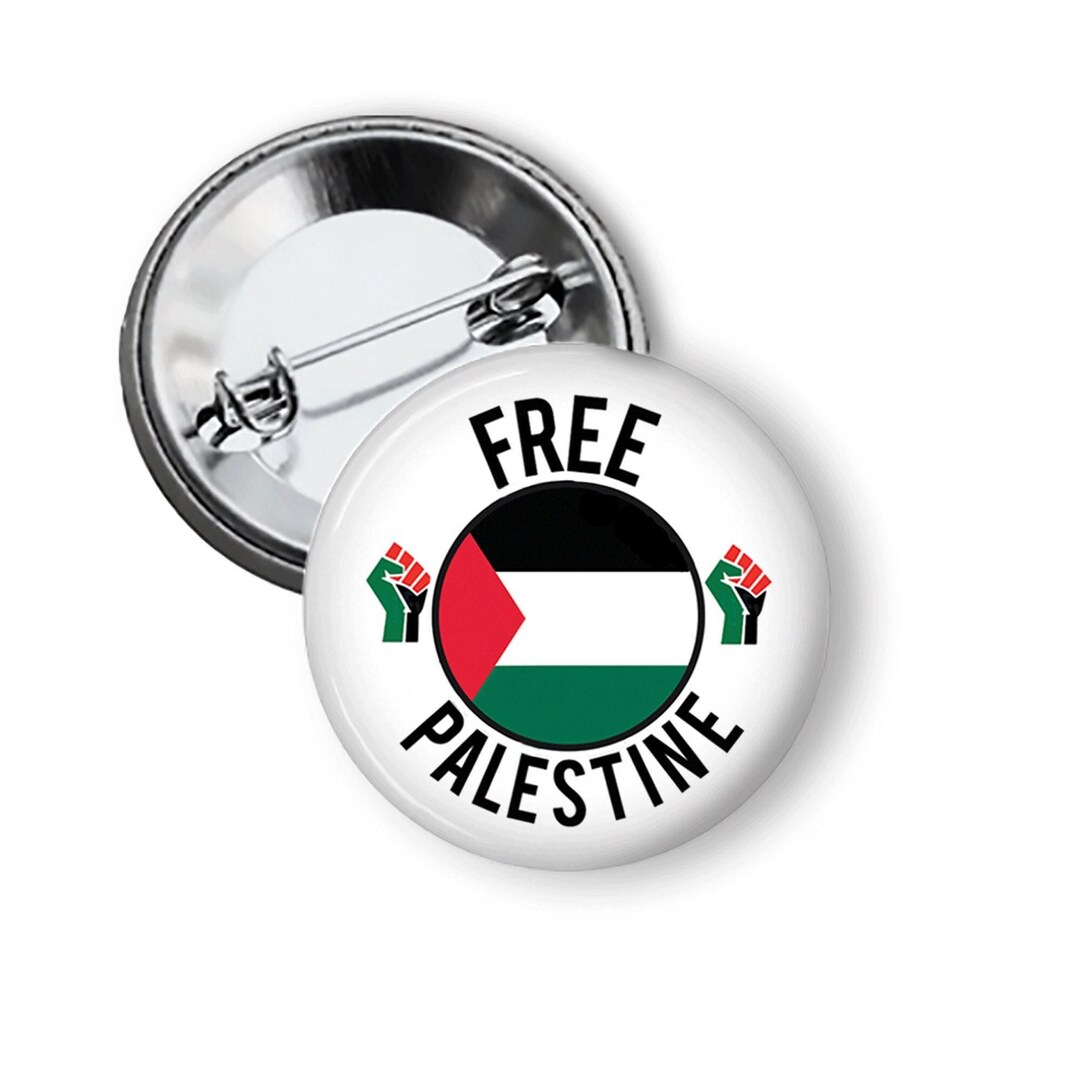 Free Palestine Flag Pin: Genocide Pins Buttons and Fridge Magnets B452 ...