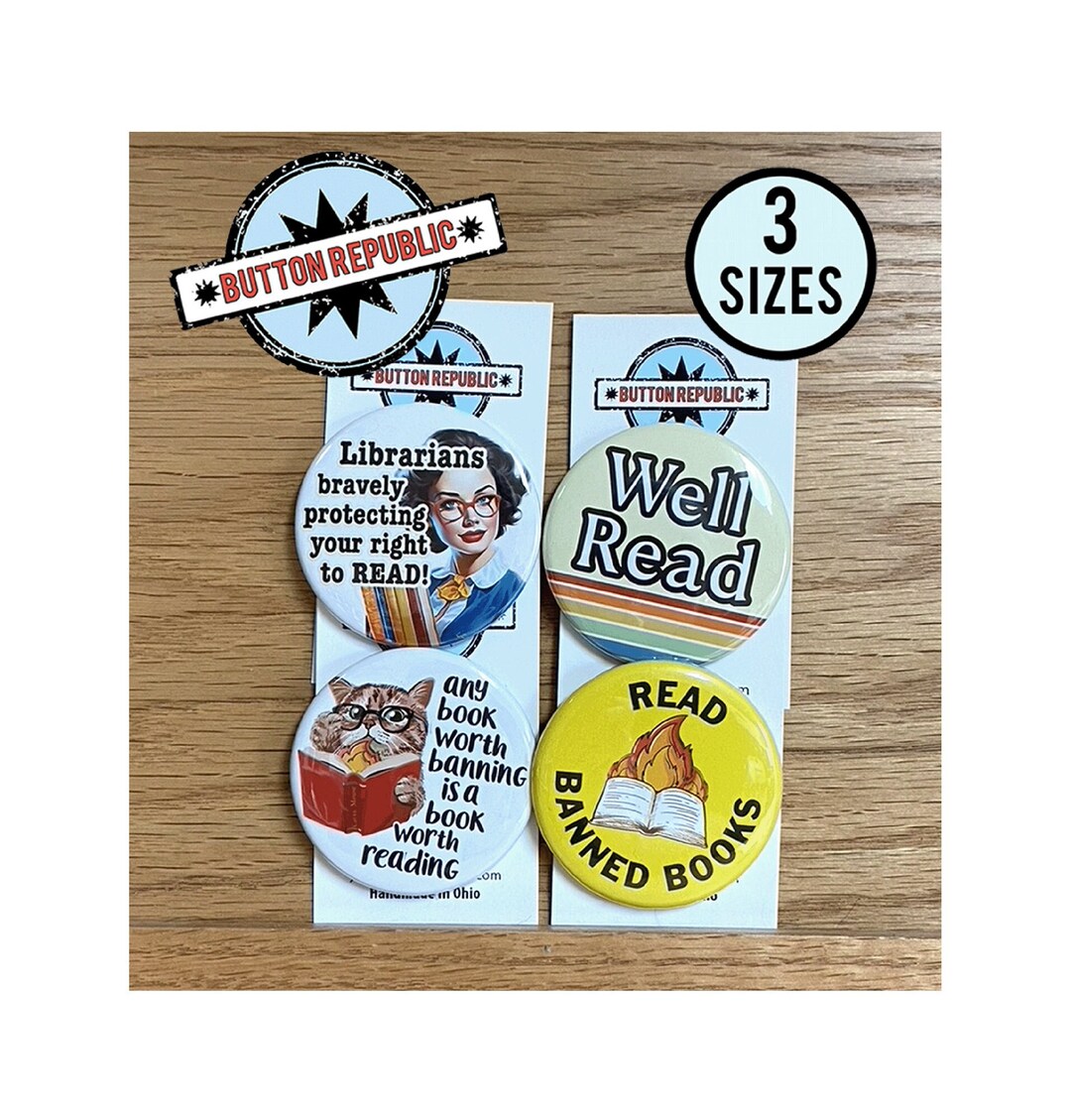 Book Lovers Pin Set Read Banned Books Pins Great for Librarians Bookish ...