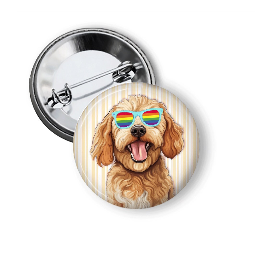 Goldendoodle Dog Pin Cute Doodle Dog Pin Dogs With Glasses Gift for Dog ...