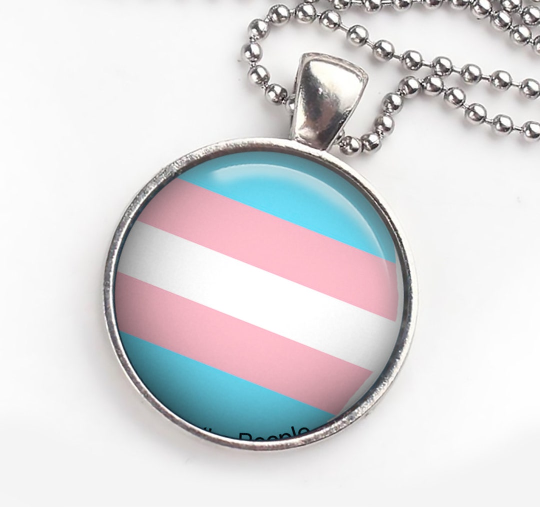 Transgender Gay Pride Flag Pendant Trans Jewelry LGBTQIA Necklace ...