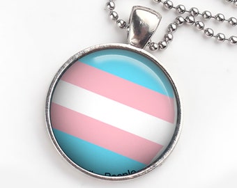 Trans Flag Necklace - Etsy