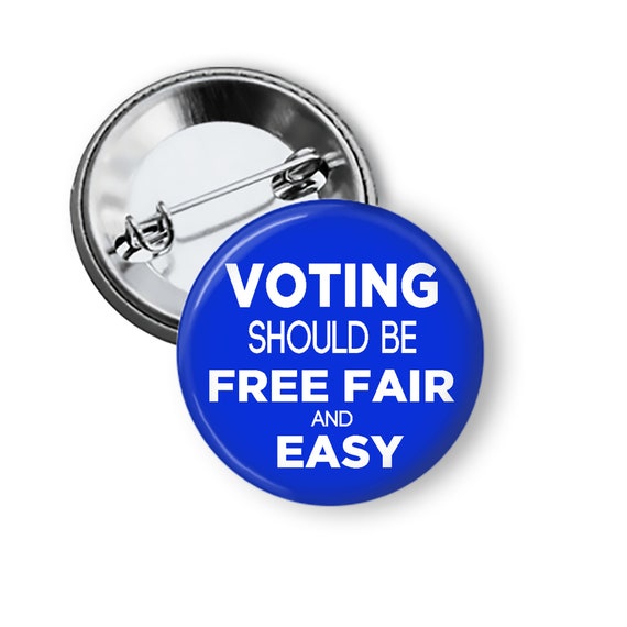 Voting Rights Pin Make Voting Free Fair Easy Pinback Buttons - Etsy