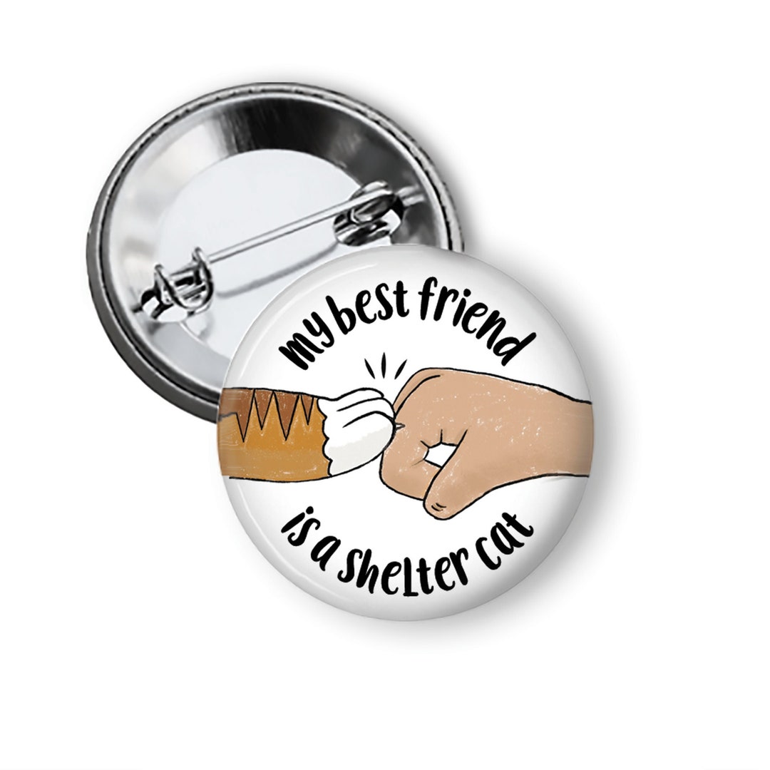Cute Cat Pin Cat Rescue Pins I Love My Rescue Cat Pin Animal Adoption ...