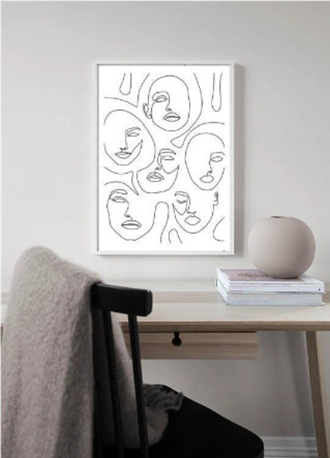 Face Line Art,faces Drawing,printable Art,fine Line Art,abstract Face ...