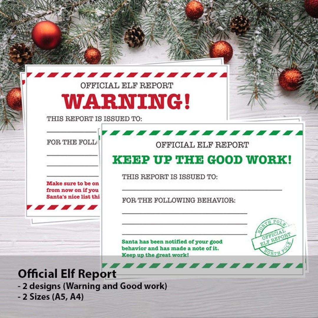 Elf Notice Postcard , Santa Notice Postcard, Nice Notice, Naughty ...