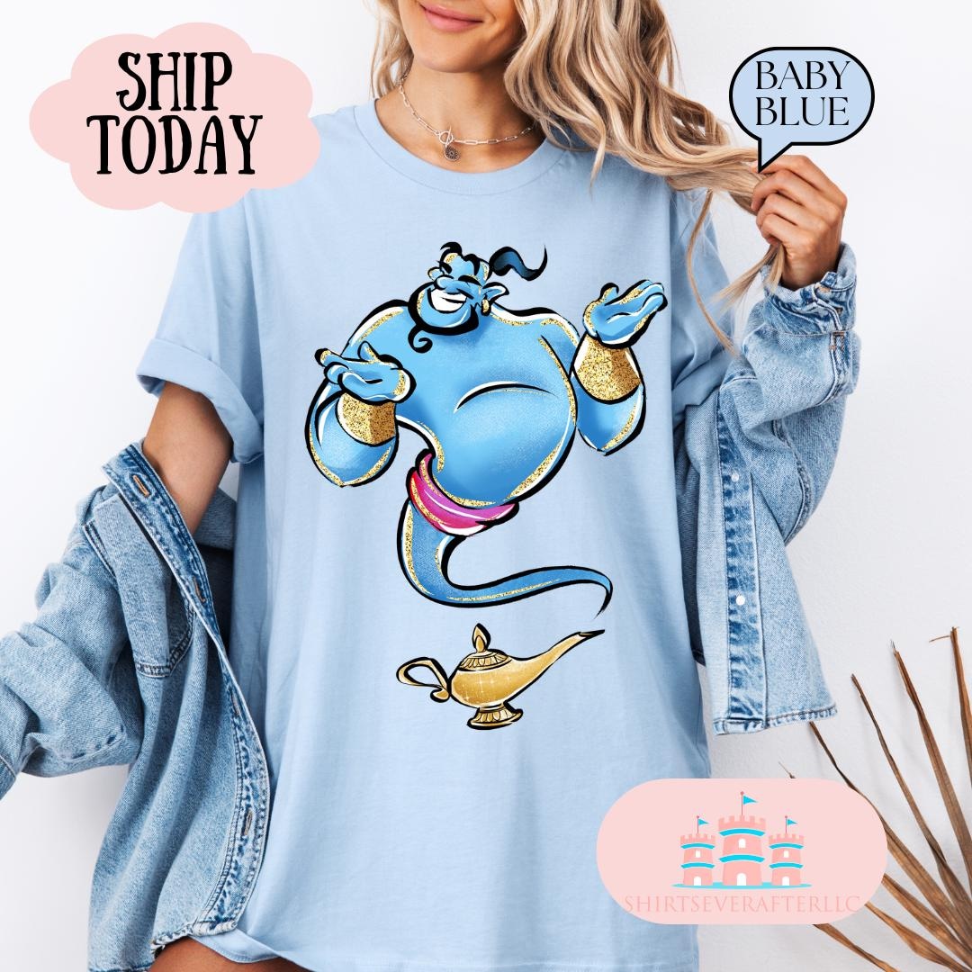 Disney Aladdin Genie Portrait Agrabah Fill T-shirt, Aladdin Genie Shirt ...