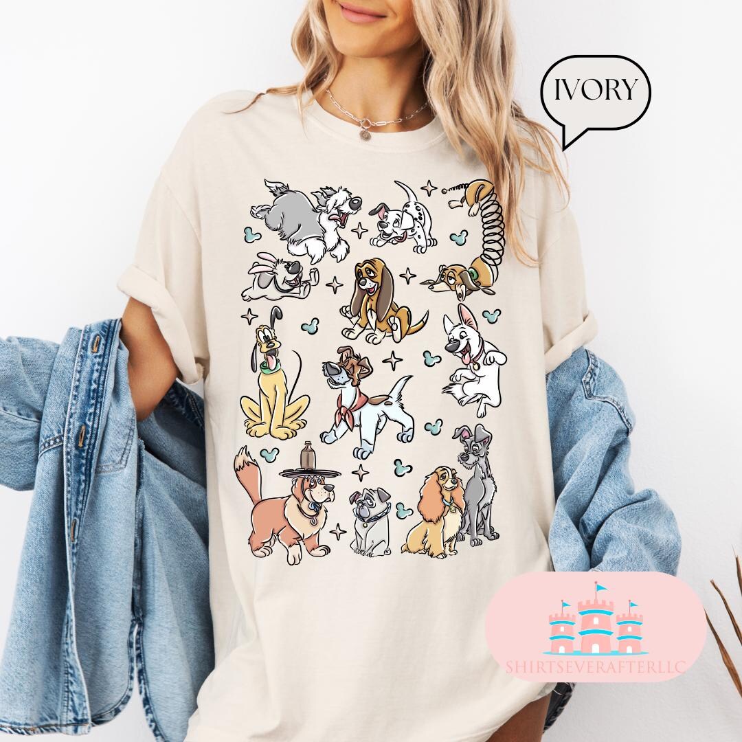 Comfort Colors® Disney Dogs Shirt, Retro Disney Dog Tee, Lady and the ...
