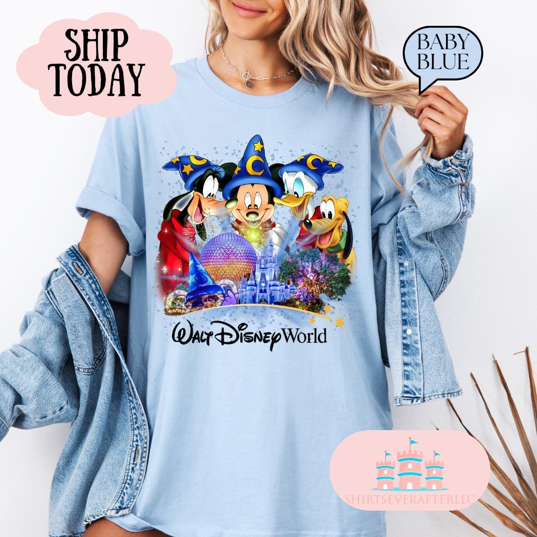 Disney Fantasia Sorcerer Mickey Mouse Magic Wizard Shirt, Vintages ...