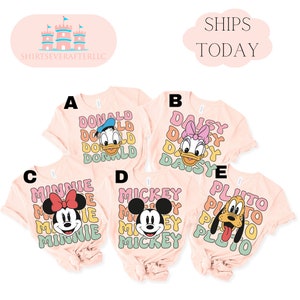 Retro Disney Print Shirts, Mickey Checkered Shirt, Family Shirts ...