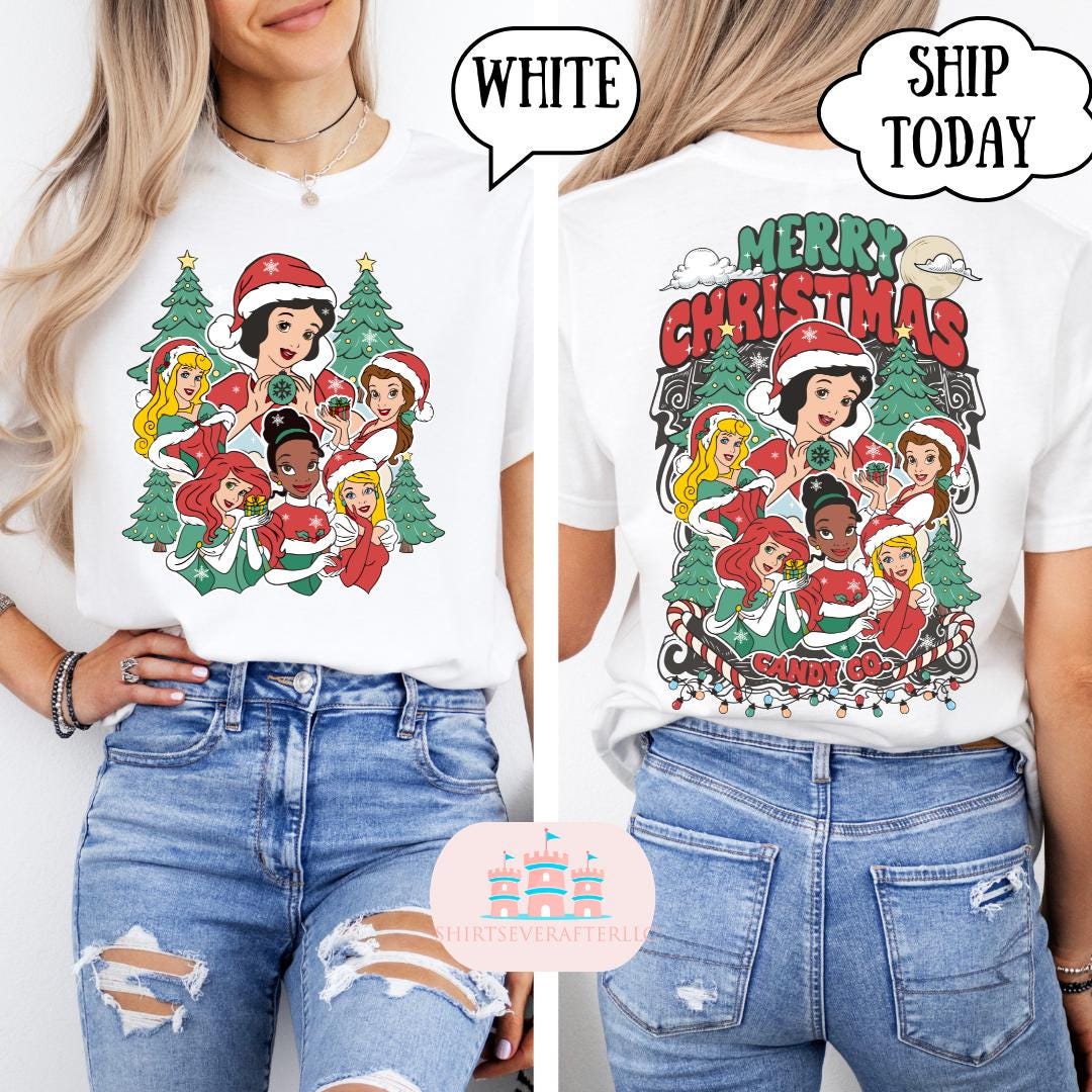 Disney Princess Christmas Shirt, Besties Christmas Matching Shirt ...