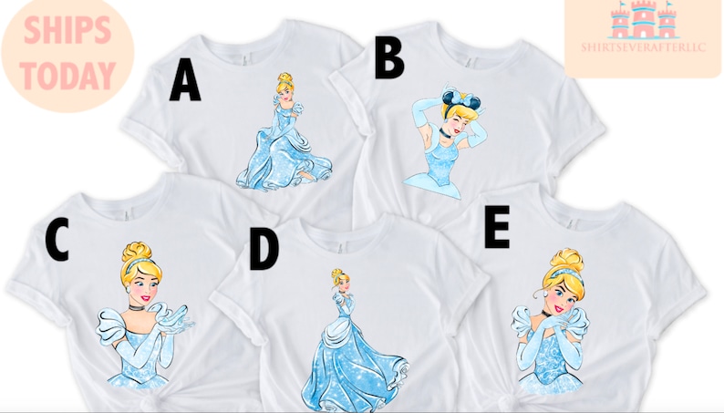 Disney Princess Shirt Disney Cinderella Shirts Princess Etsy