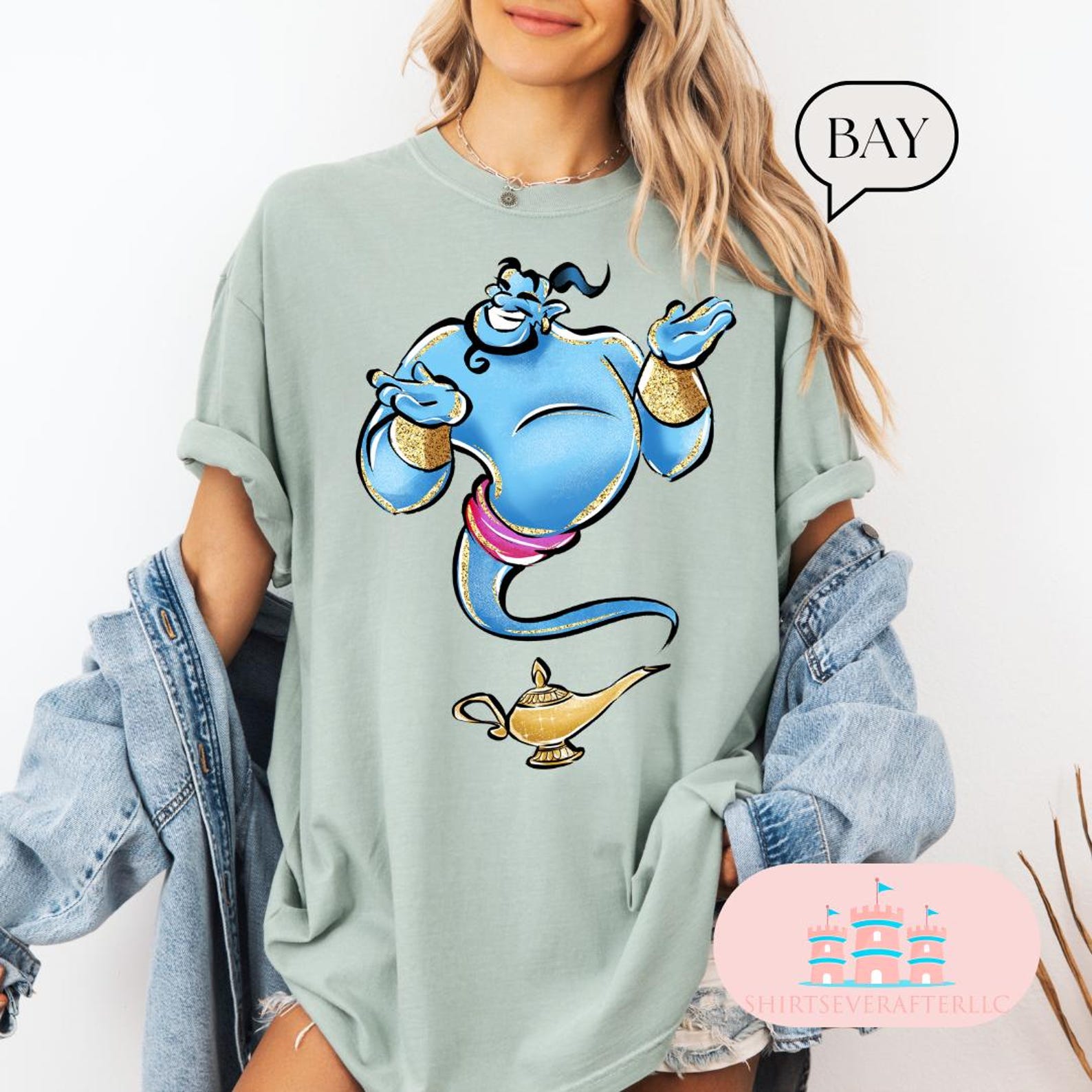 Comfort Color® Aladdin Genie Portrait Agrabah Fill T-shirt, Aladdin ...