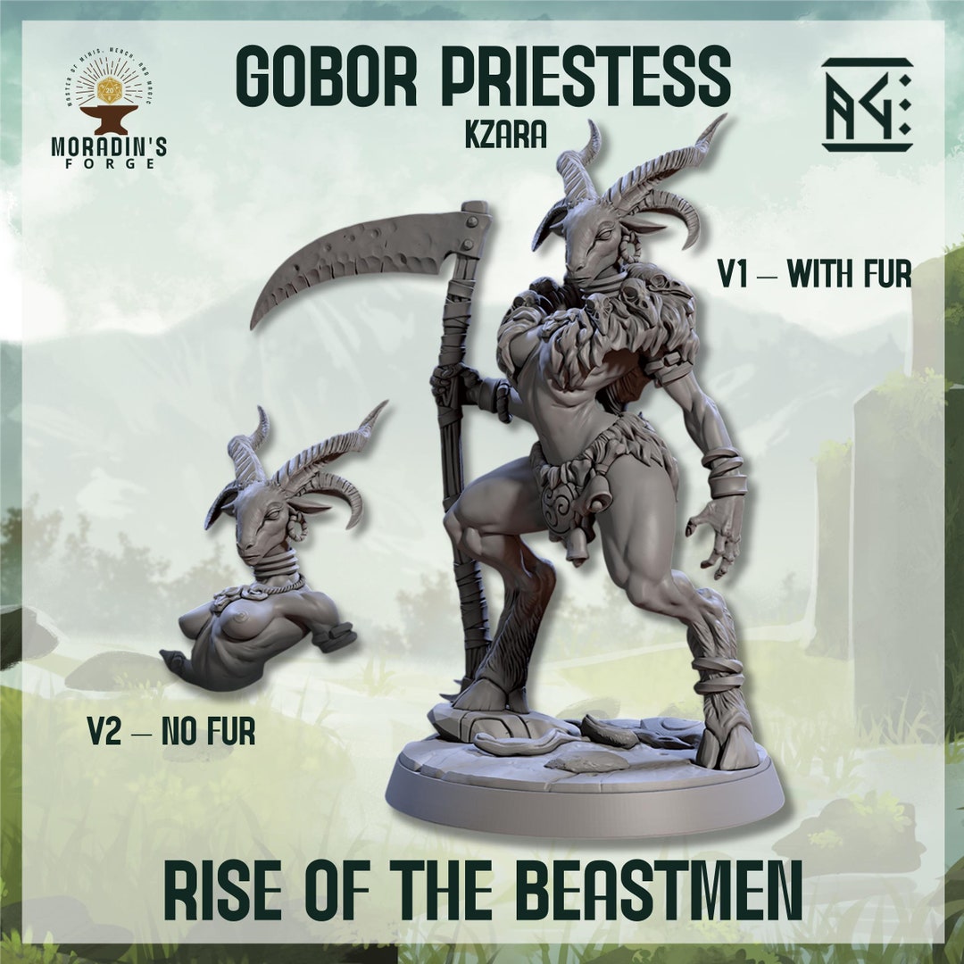 Gobor Priestess (satyr, Uniox, Monster, Goatman, Pin-up) - 3D Printed ...