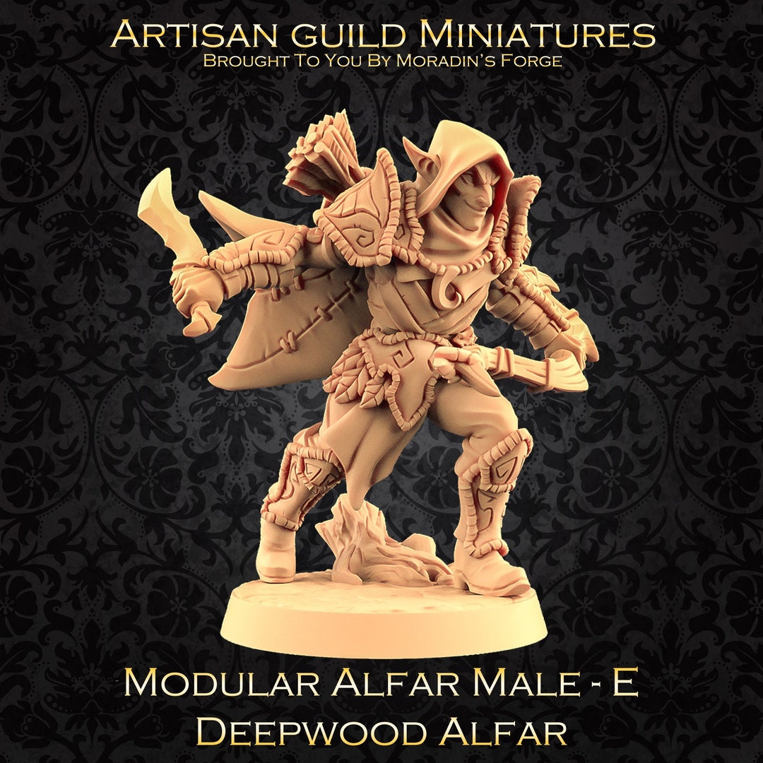 Modular Alfar Male E (elf, Ranger, Fighter, Rogue) - 3D Printed Role ...