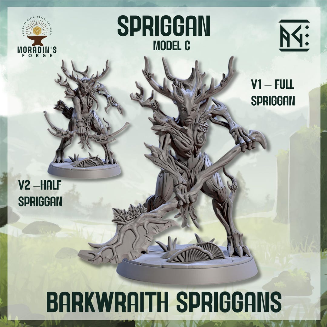 Barkwraith Spriggan C (spriggan, Dryad, Nature Guardian) - 3D Printed ...