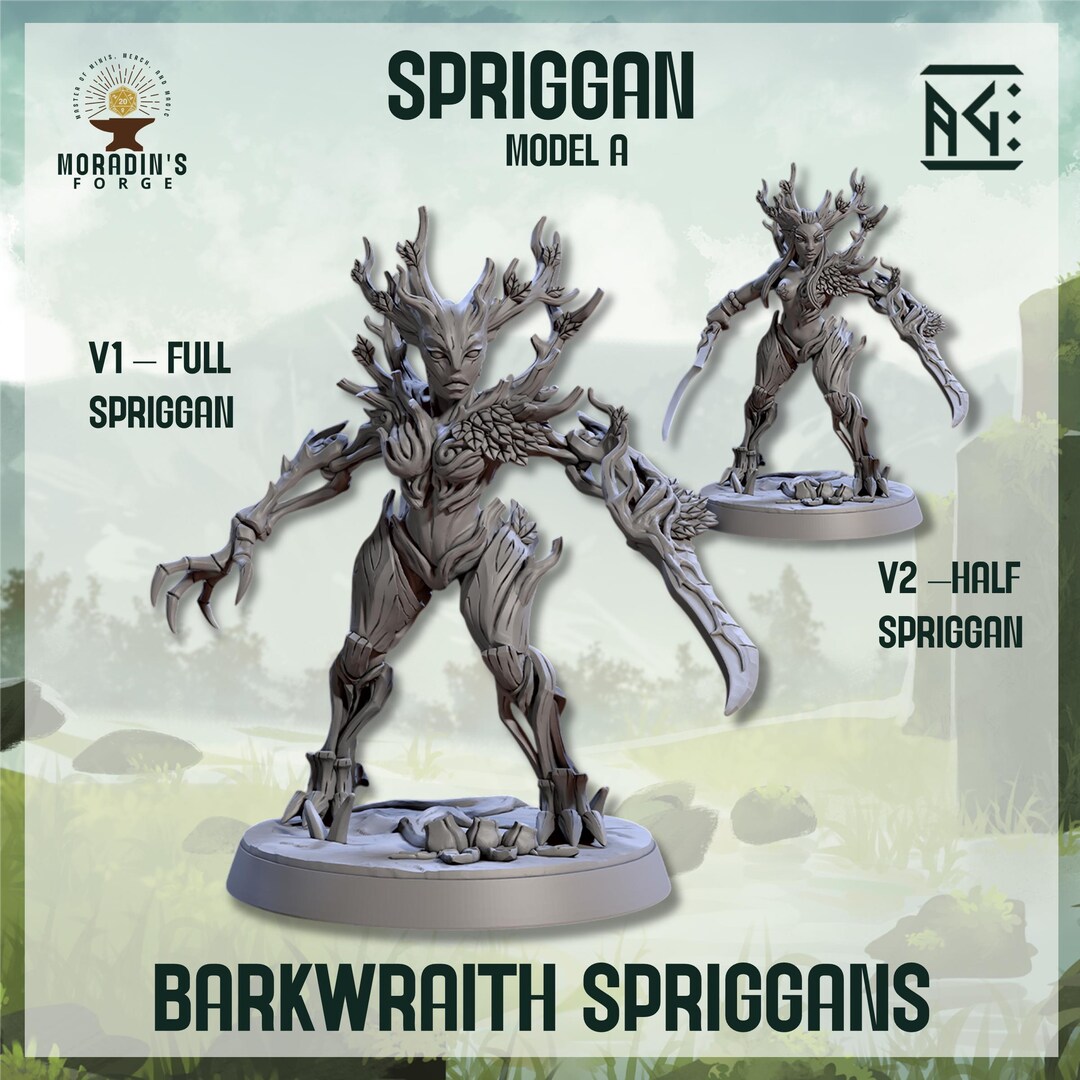 Barkwraith Spriggan A (spriggan, Dryad, Nature Guardian) - 3D Printed ...