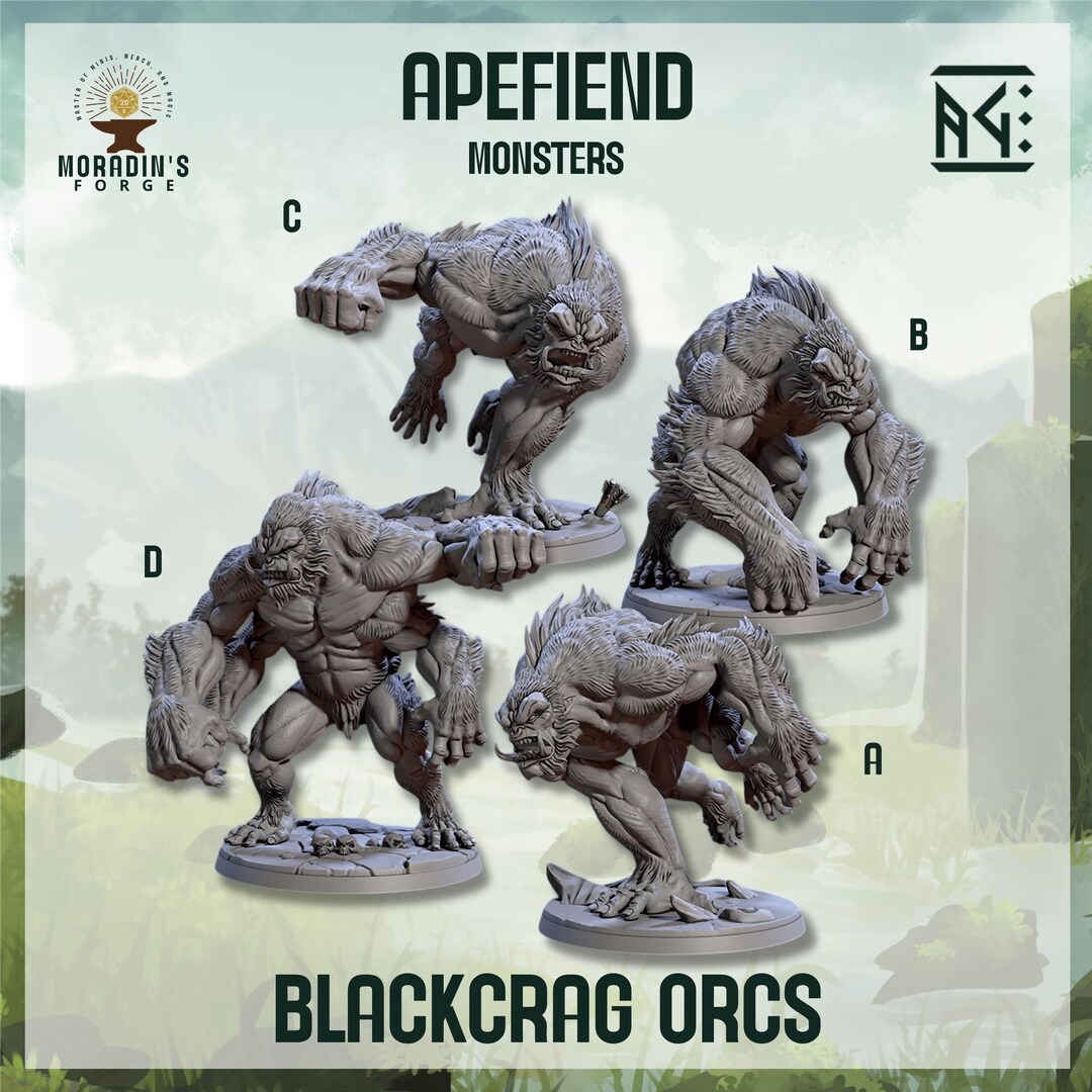 Wild Apefiend (demon, Barlgura, Fiend, Ape) - 3D Printed Role Playing ...